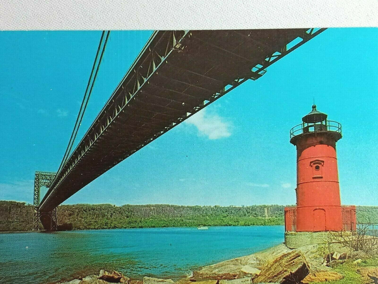 Vintage Postcard George Washington Bridge Spans between NJ & NY City ...