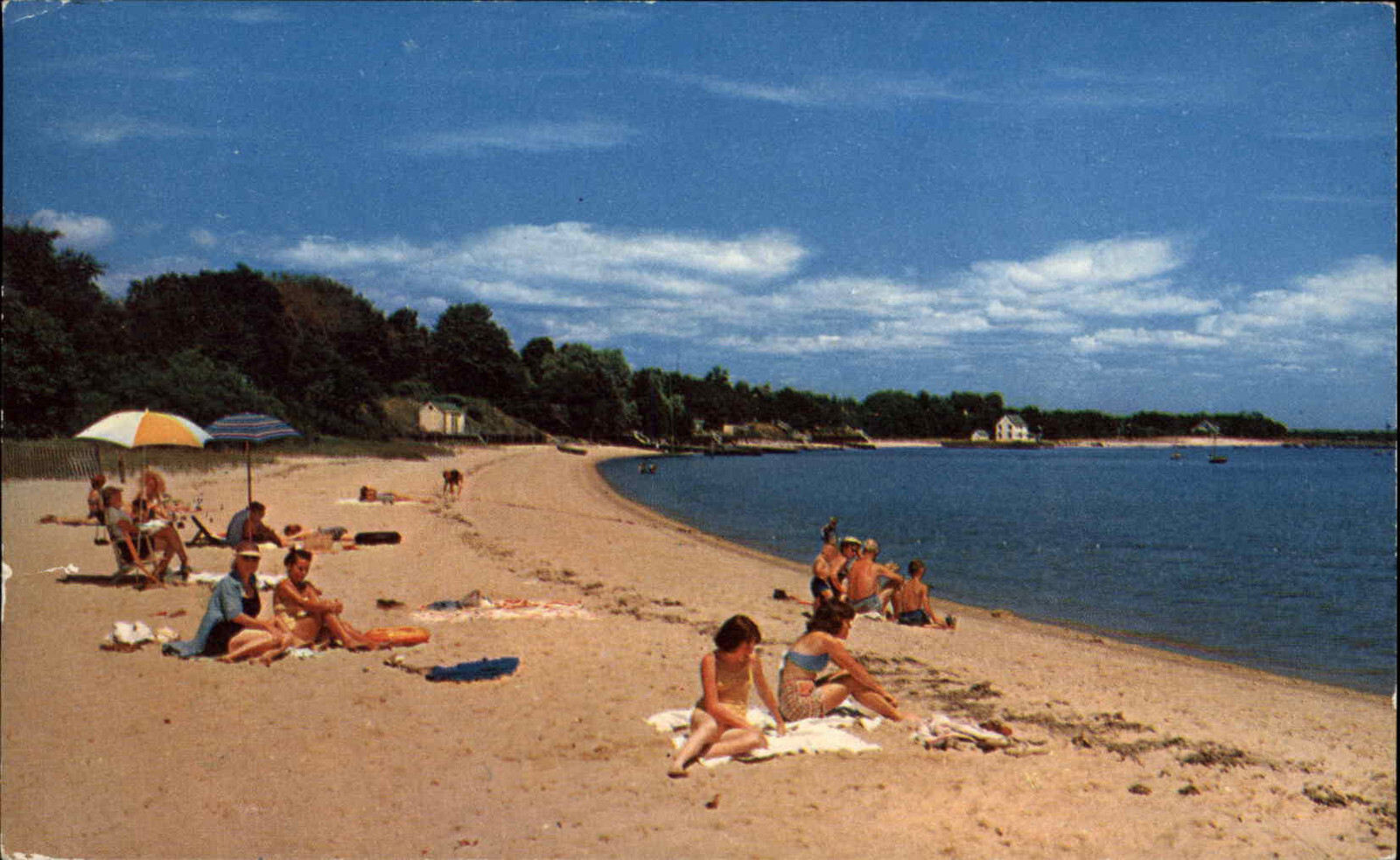Southold Long Island NY Founders Landing Beach Bathing Scene c1950s-60s ...