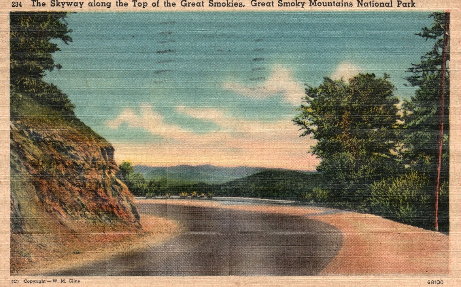 Vintage Postcard 1948 Skyway Along The Top Great Smoky Mountains ...