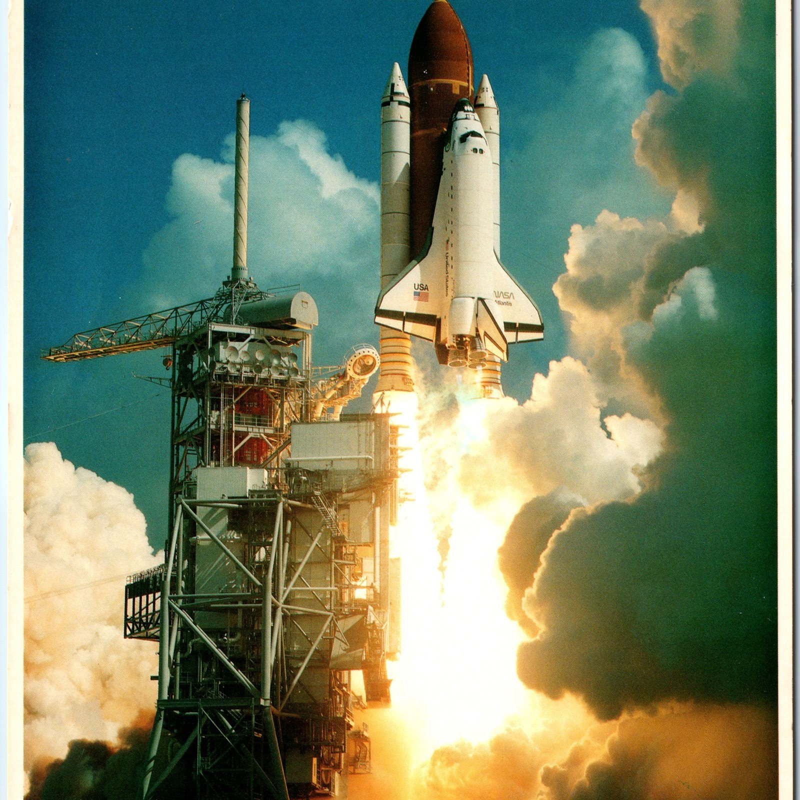 c1990 Kennedy Space Center NASA Space Shuttle Atlantis Launch Rocket Lg ...