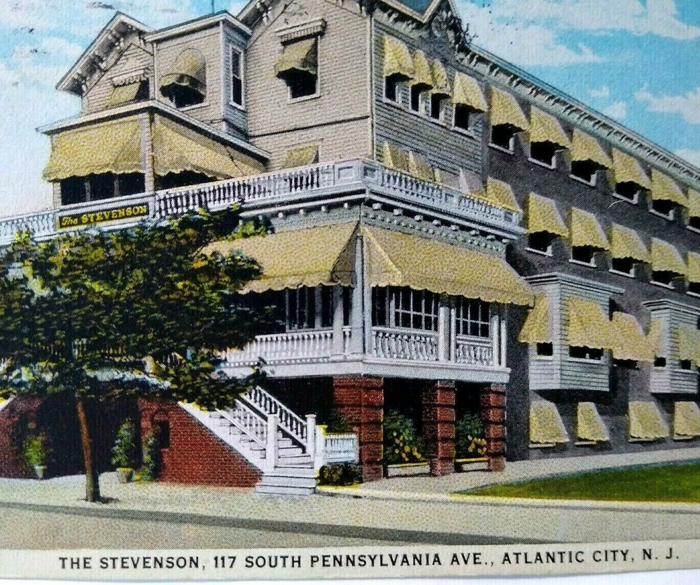 Atlantic City Postcard The Stevenson Hotel Penn Ave New Jersey 1924 ...