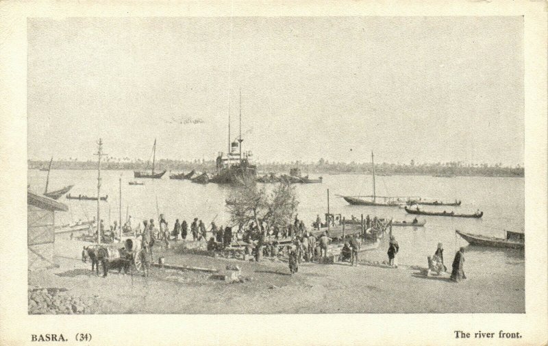 PC CPA Iraq, Basra, the River Front, Vintage Postcard (B16239) | Asia ...