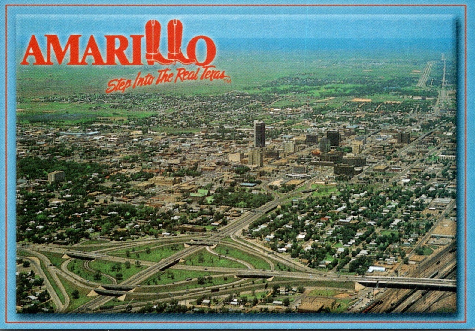 Texas Amarillo Aerial View Of Downtown | United States - Texas ...