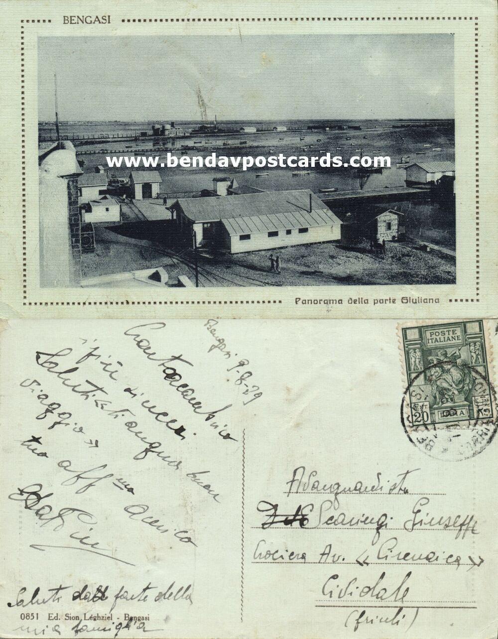 libya libia, BENGASI, Panorama della Parte Giuliana (1929) Stamp ...