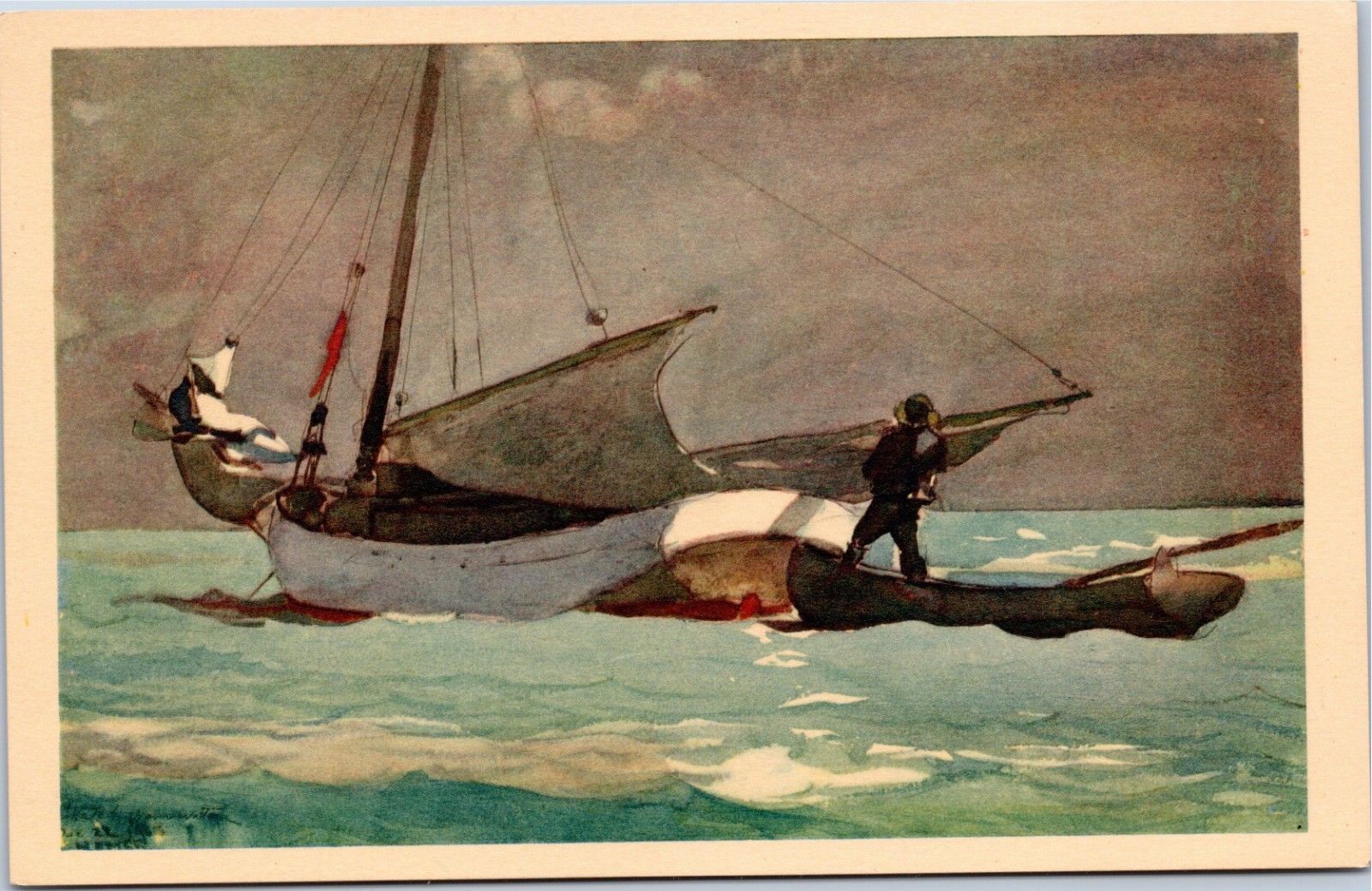 postcard Stowing Sail, Bahamas Winslow Homer from the Art Institute of ...