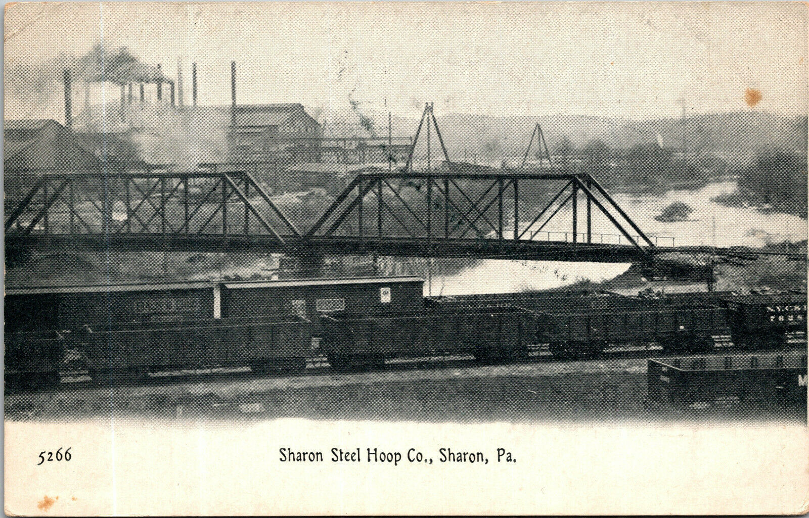 Postcard PA Sharon View of Sharon Steel Company Railroad Cars Tracks ...