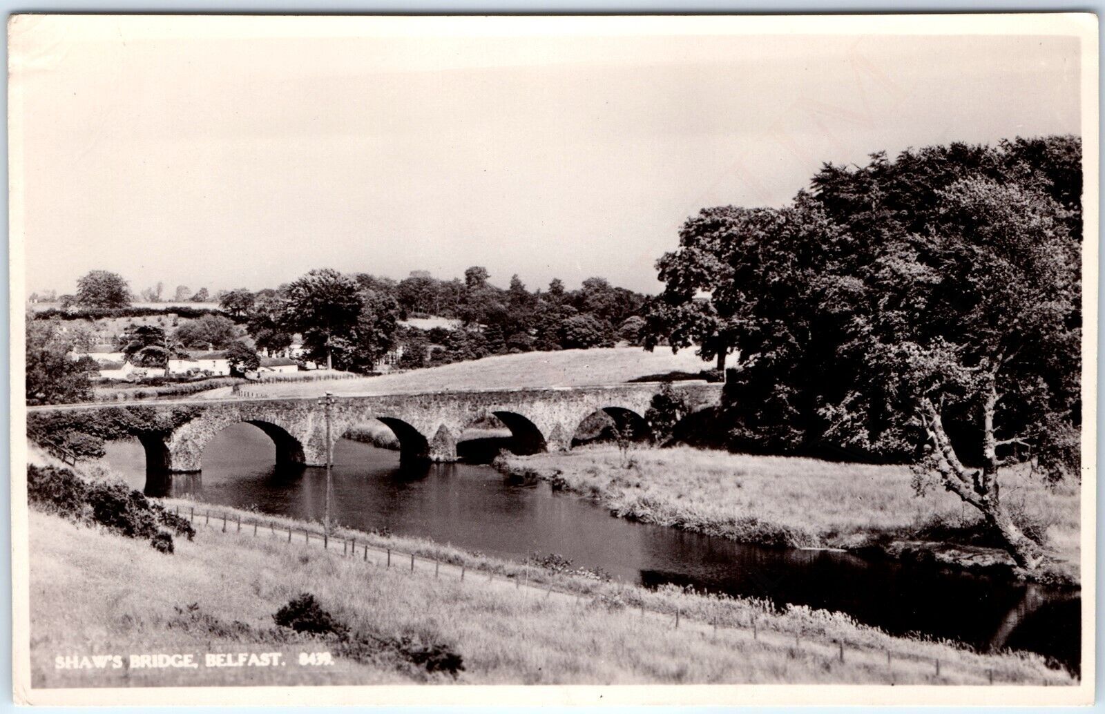 c1920s Belfast, Ireland RPPC Shaw's Bridge Stone Arch River Lagan Rural ...