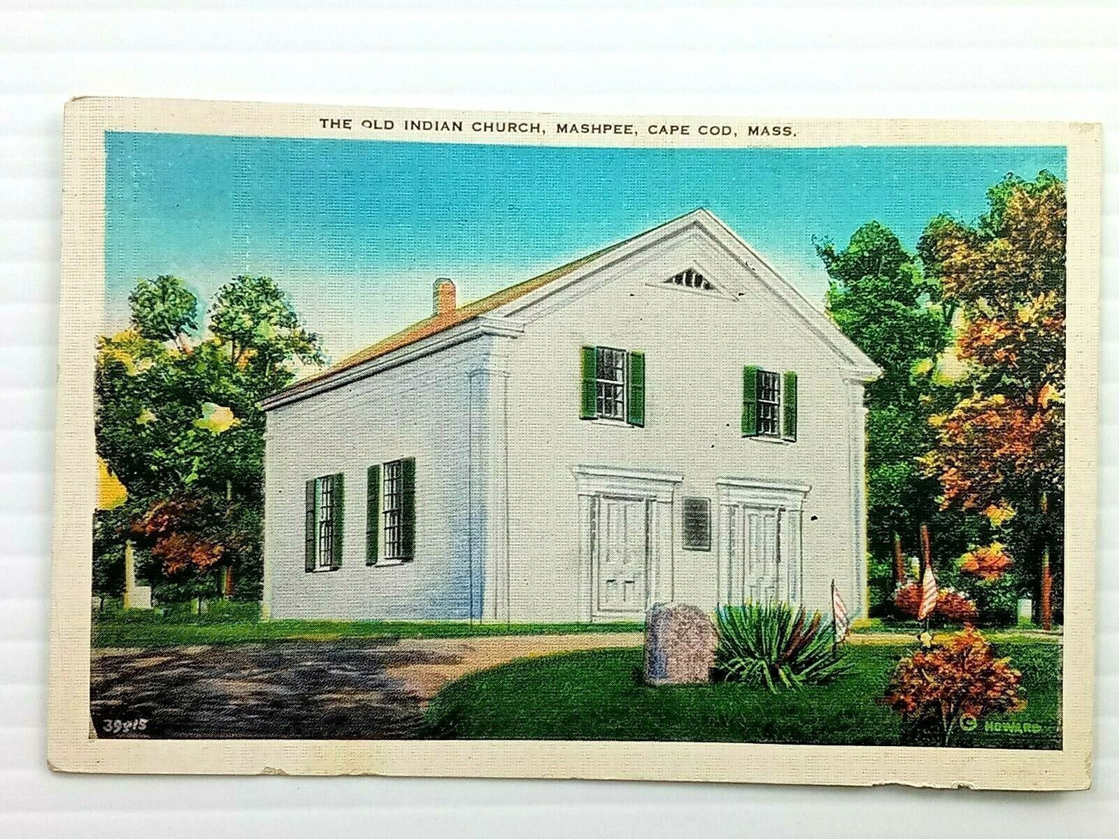 Vintage Postcard 1940 The Old Indian Church Mashpee Cape Cod MA ...