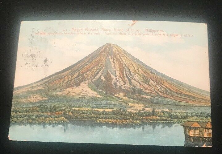1911 Philippines Postcard Mt Mayon Volcano Luzon Posted Pre-Eruption ...