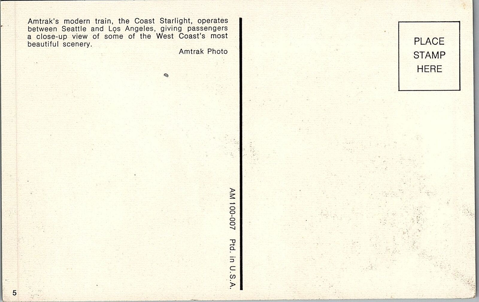 Vintage Amtrak Coast Starlight Railway Railroad Photochrome Postcard 38 ...