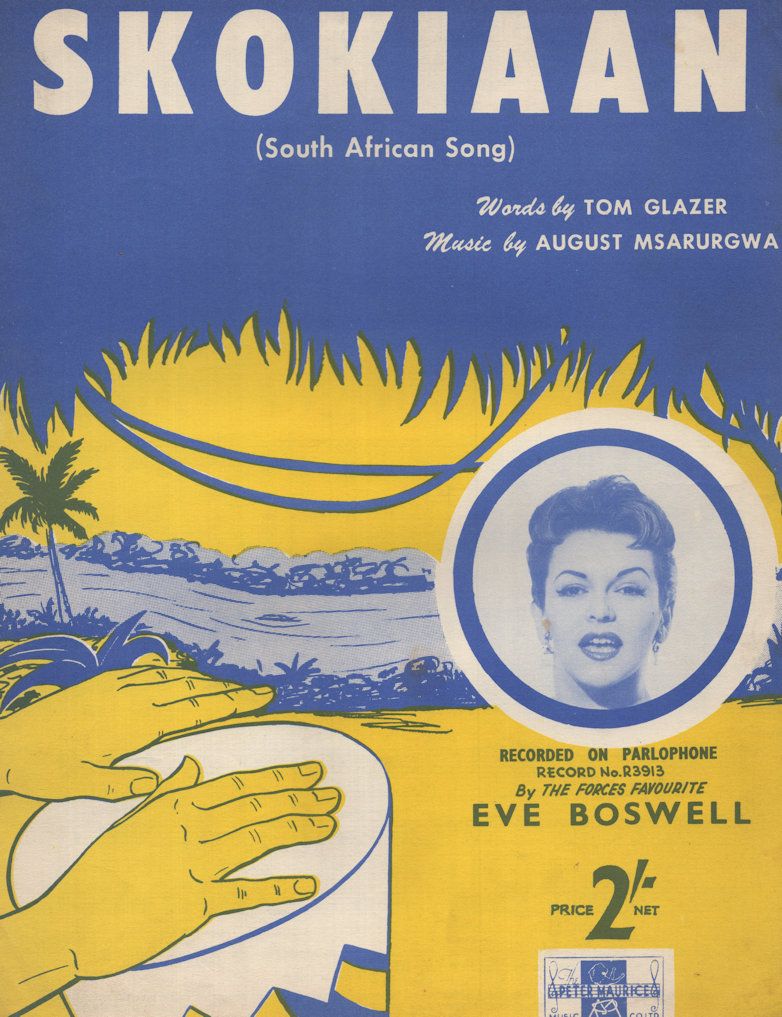Skokiaan Eve Boswell 1950s South Africa Song Sheet Music | Ephemera ...