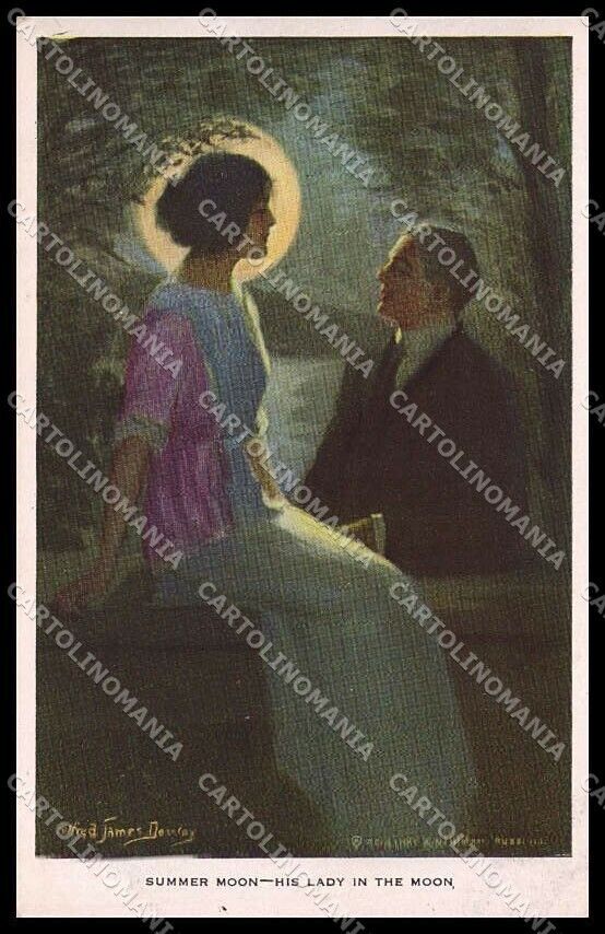 Artist Signed A. J. Dewey Romantic Couple Paper Moon serie 464 pc ...