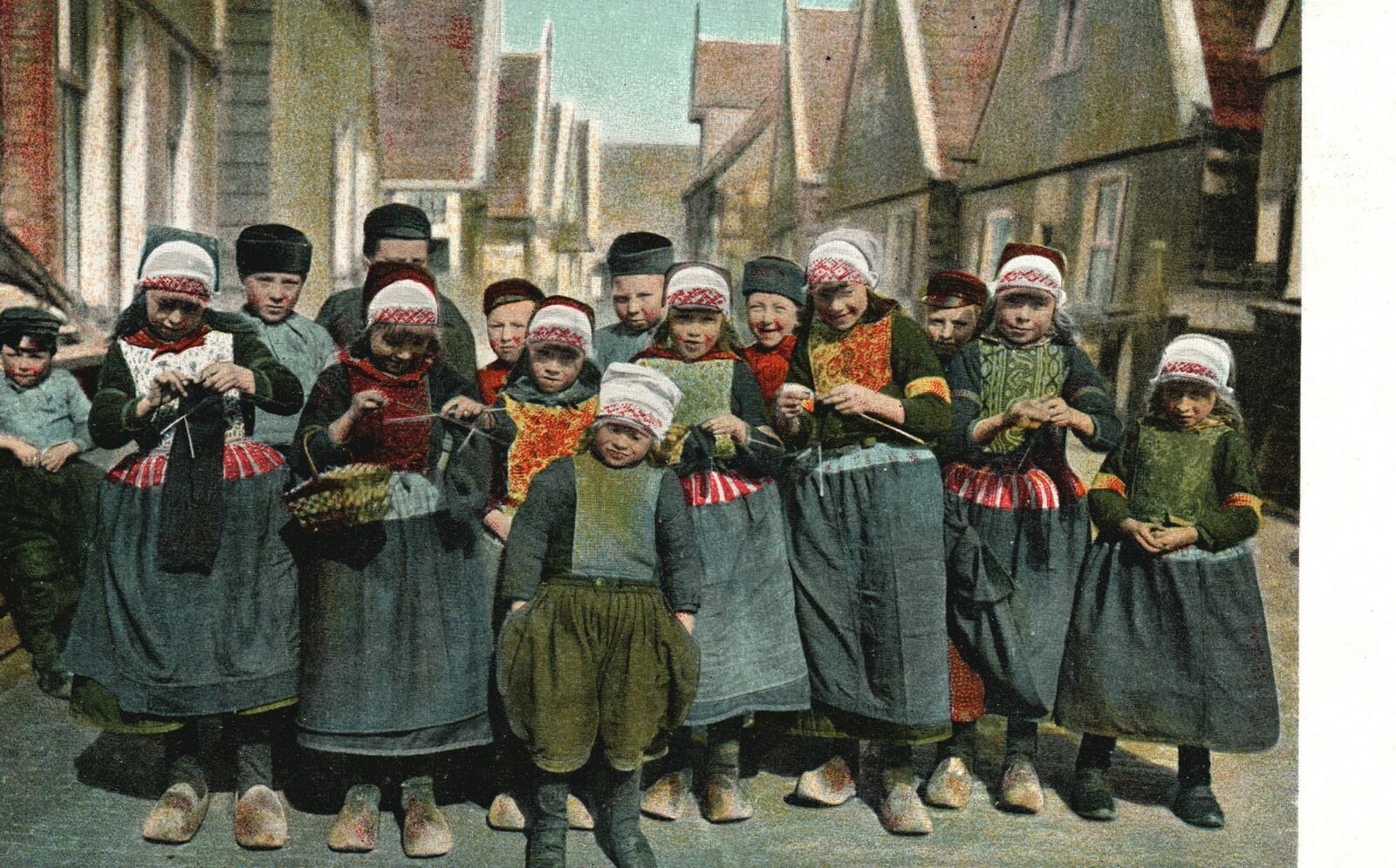 Vintage Postcard 1900s Dutch Children Boys & Girls in One Frame ...