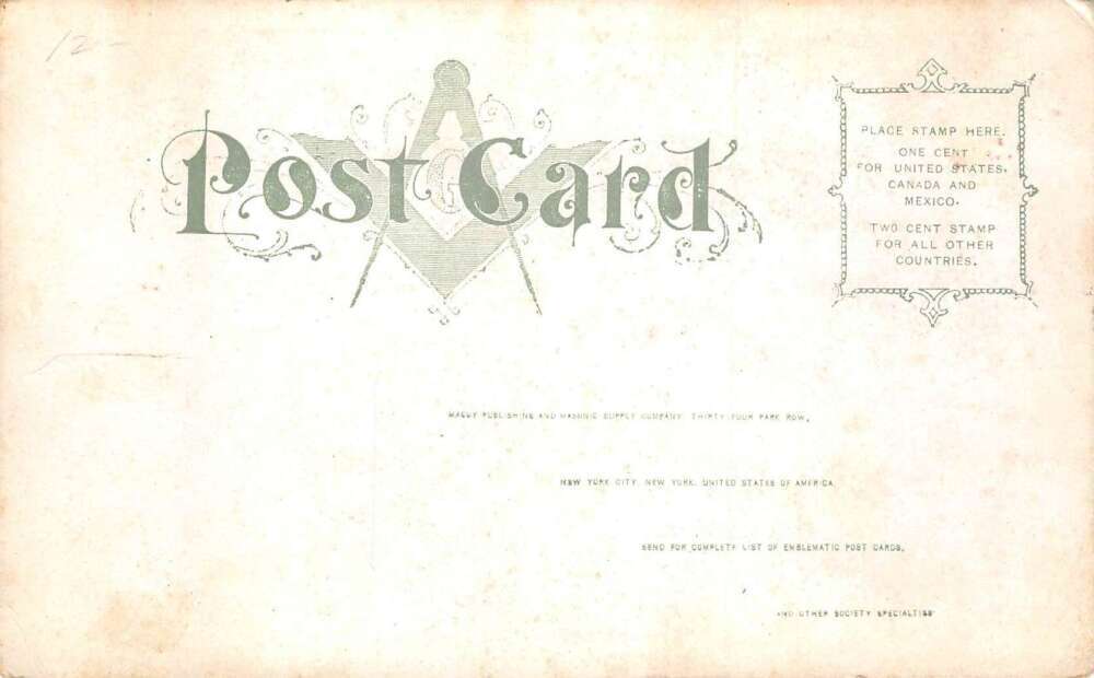 Order of the Eastern Star Masonic Greetings Freemason Vintage Postcard ...