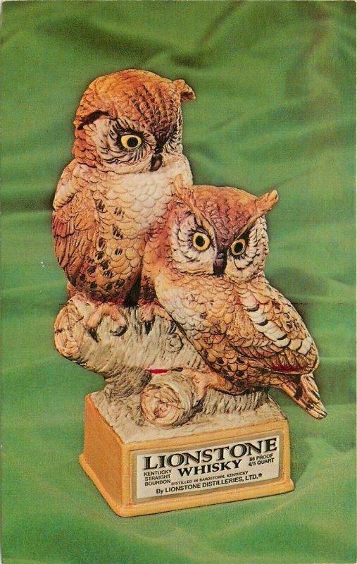Vintage Lionstone Whiskey Bottle The Screech Owls 1973 Postcard ...