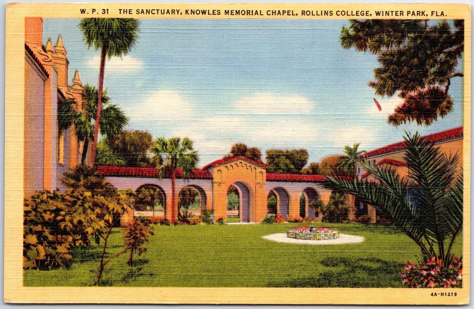 Vintage Postcard the Sanctuary at Knowles Memorial Chapel at Rollins ...