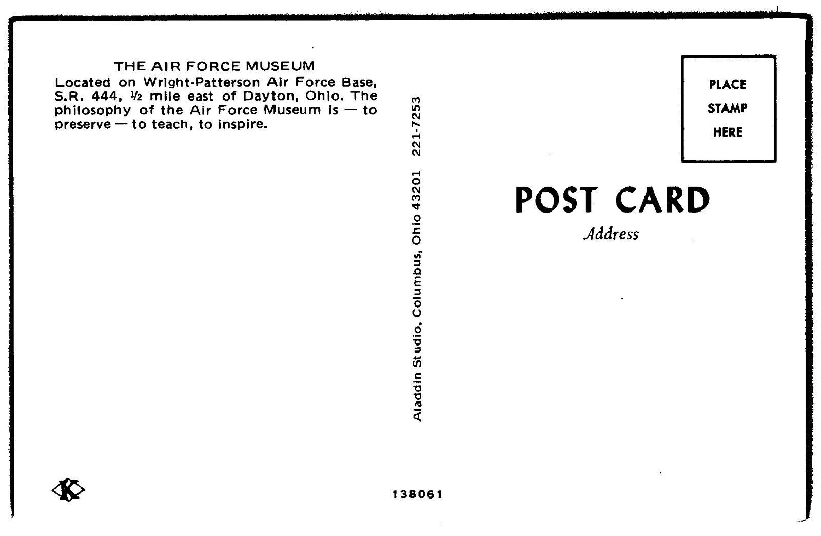 VIntage Airline Airplane Postcard - US Air Force Museum | United States ...