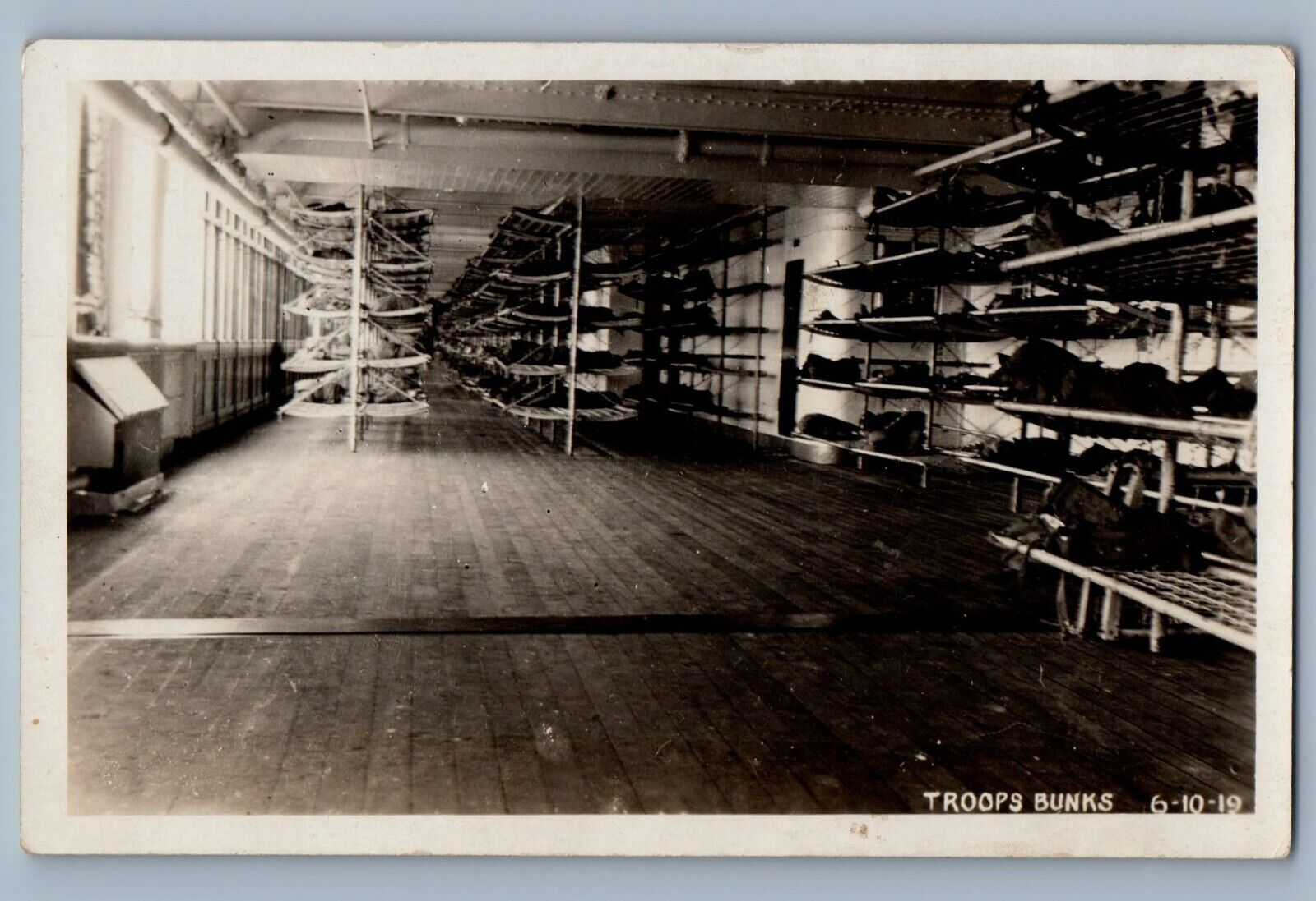 WWI Postcard RPPC Photo US Army Camp Troops Bunks c1910's Unposted ...