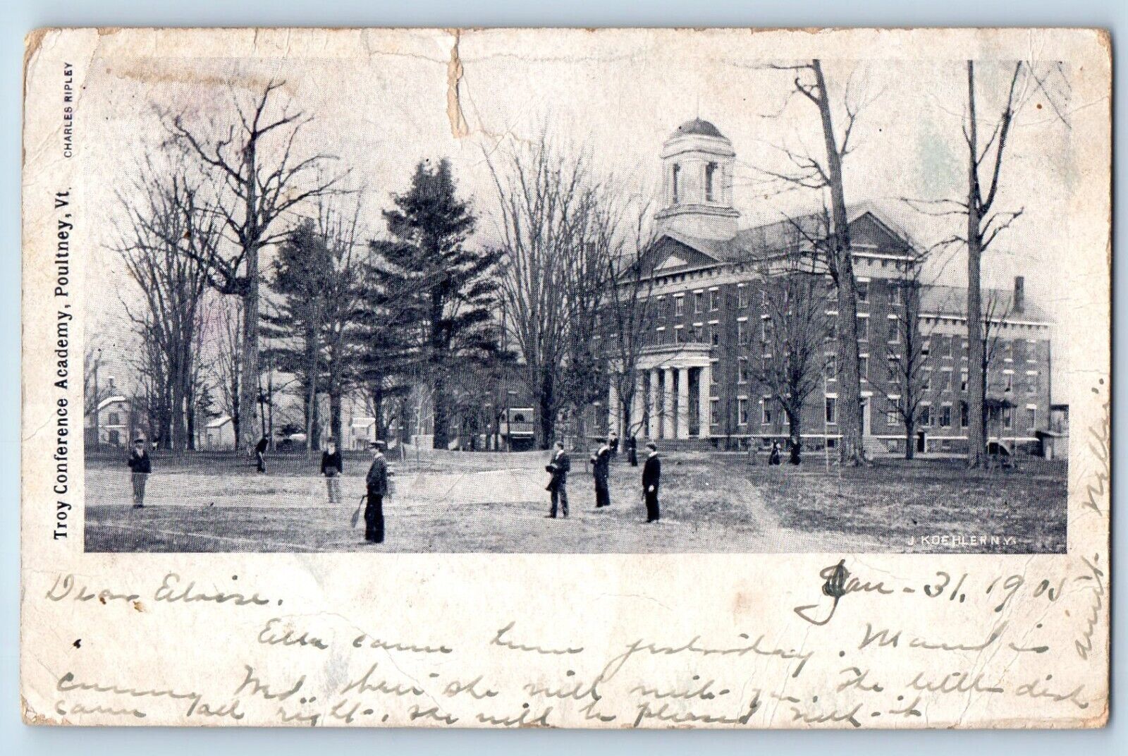 Poultney Vermont Postcard Troy Conference Academy Exterior Building ...