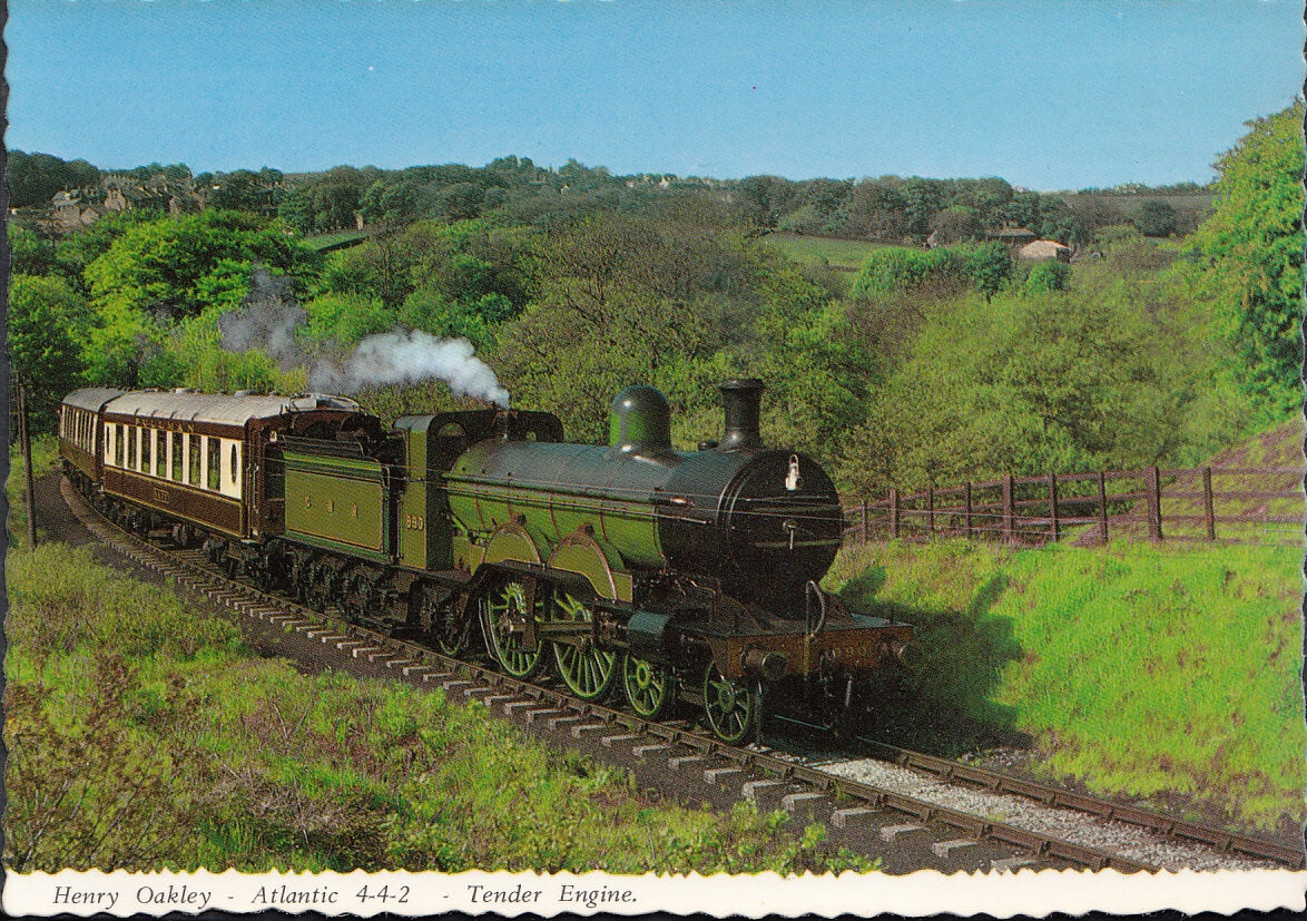 Railways Postcard - Trains - Henry Oakley Atlantic 4-4-2 Tender Engine ...