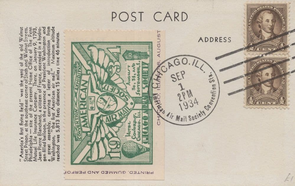 The First Hot Air Balloon Flight 1934 First Day Cover Postcard | Topics ...