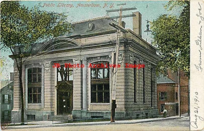NY, Amsterdam, New York, Public Library, Exterior View, Robbins Bros No ...
