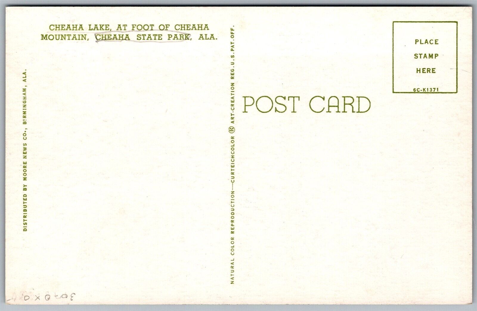 Vtg Delta Alabama AL Cheaha Lake Cheaha State Park 1950s View Postcard ...