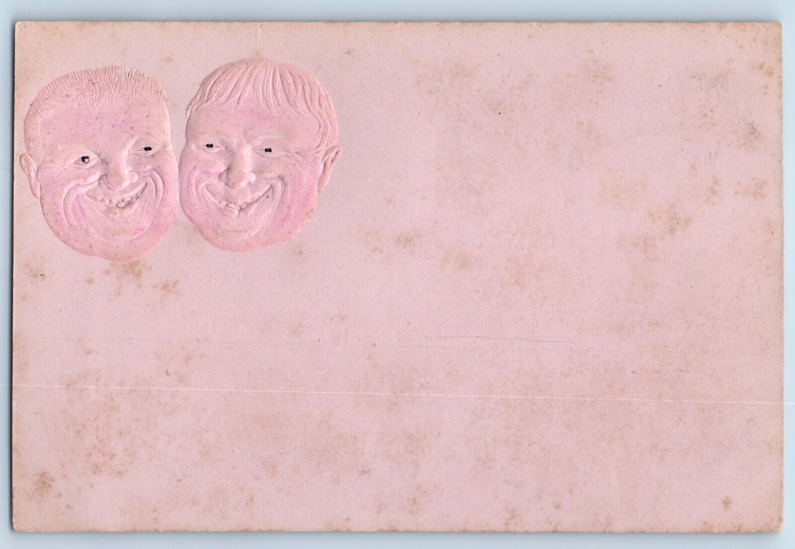 Men Ugly Faces Postcard Head Airbrushed Germany Embossed c1905 Unposted ...