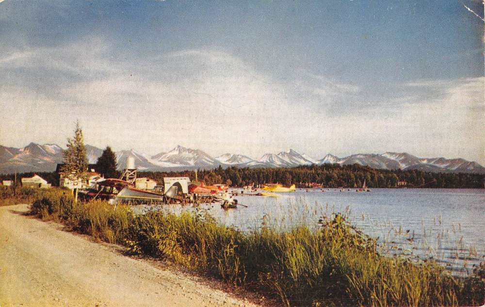 Lake Spenard Alaska Scenic Road Waterfront Vintage Postcard K58442 ...
