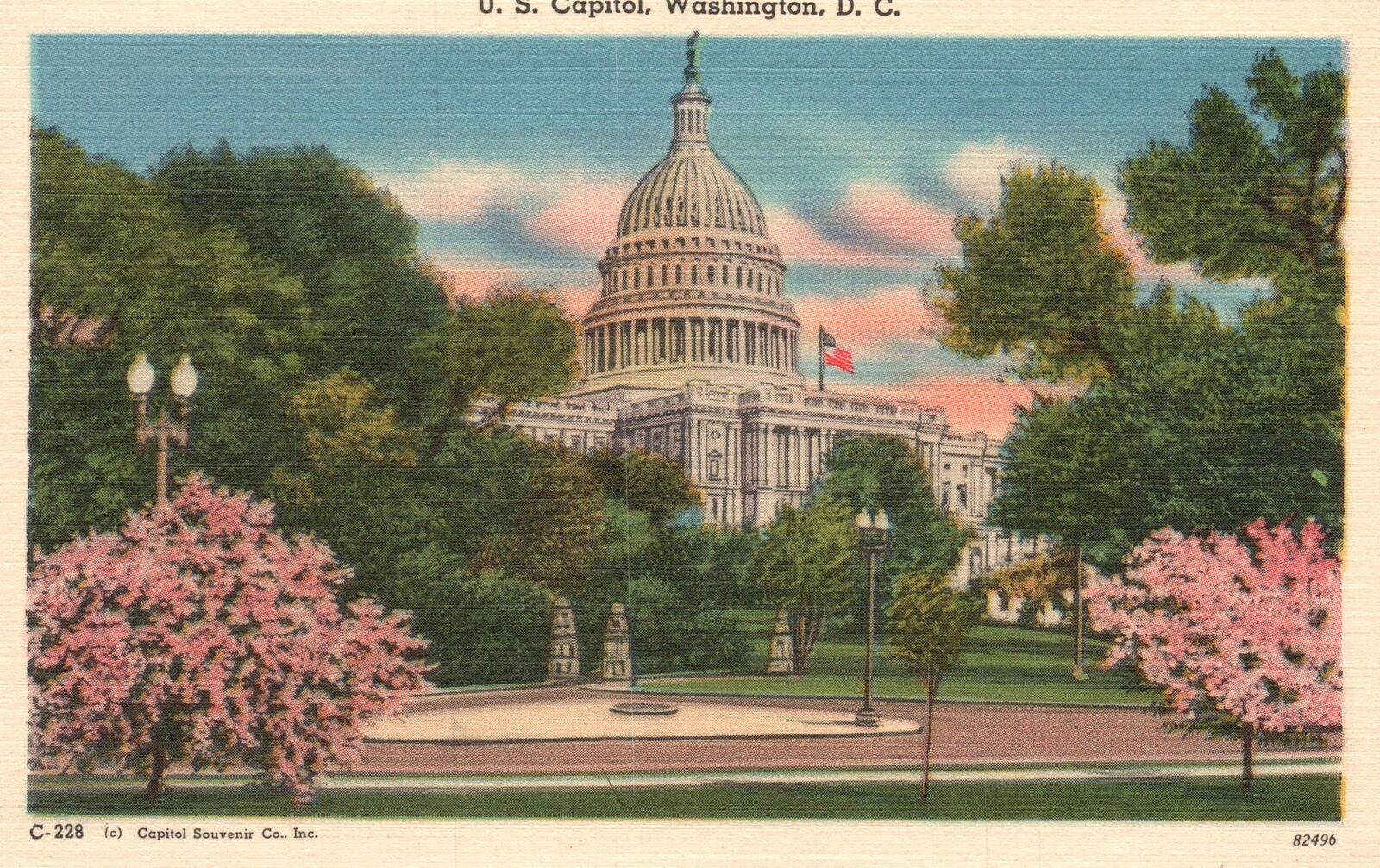 Vintage Postcard 1920's U.S. Capitol Largest Stateliest Building ...