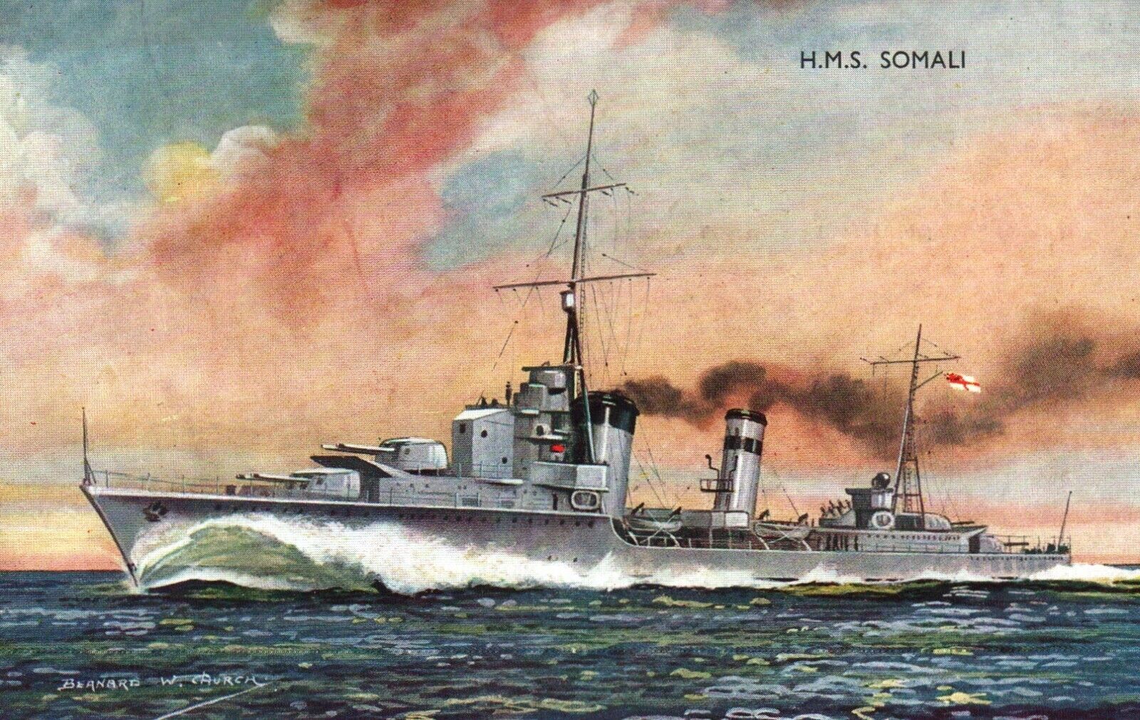 Postcard Royal Navy HMS Somali Battleship Salmon Series | Other ...