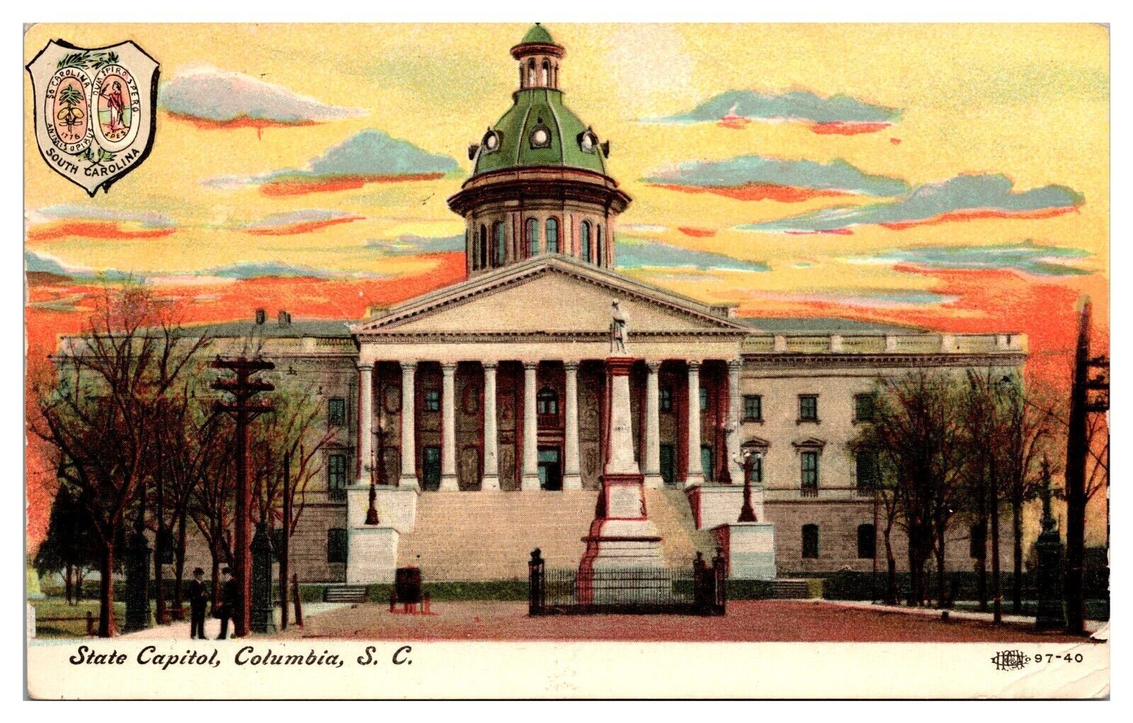 Antique South Carolina State Capitol Building, Columbia, SC Postcard ...