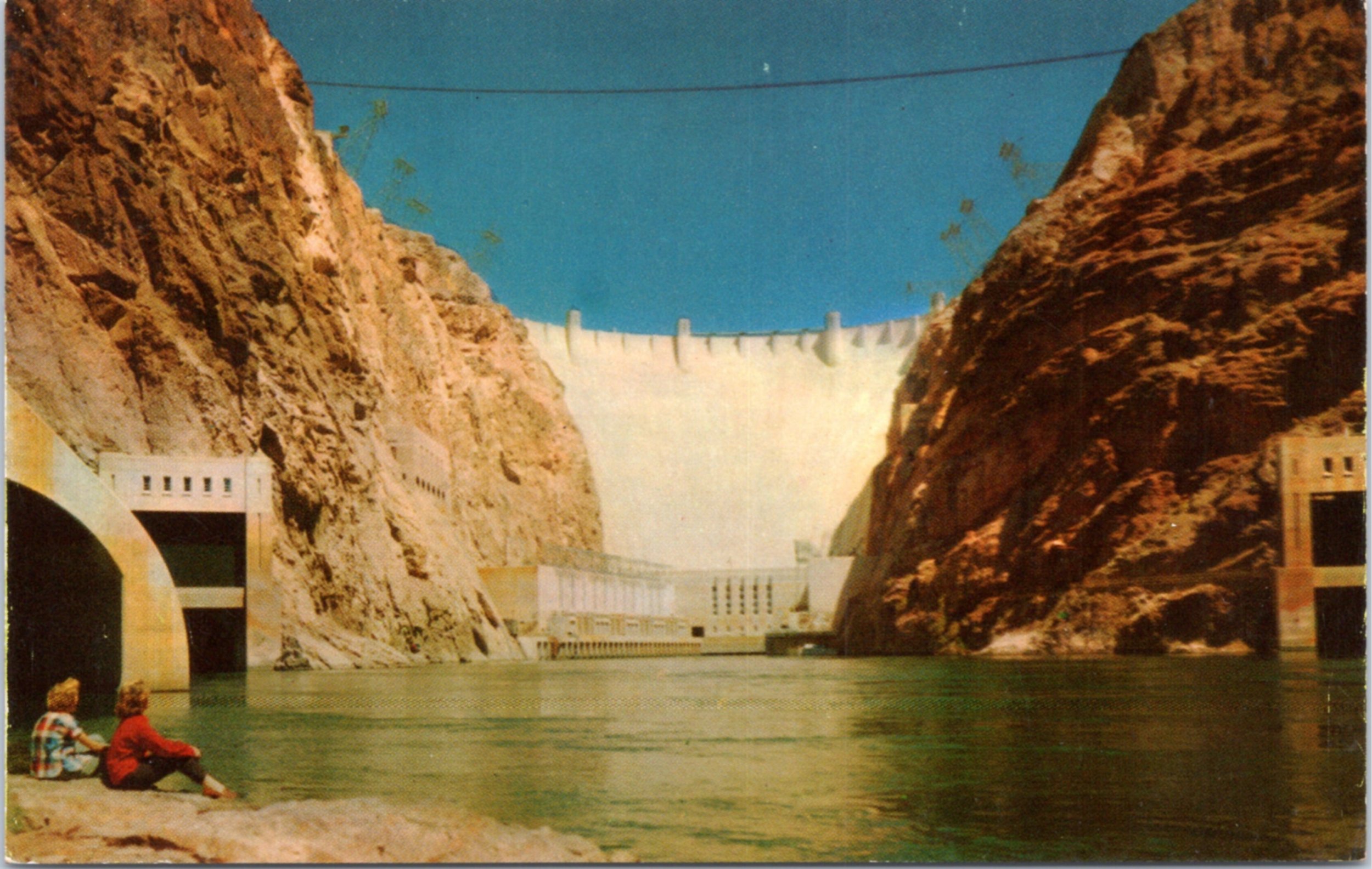 Hoover Dam two women looking toward the outlet tunnels | Africa ...
