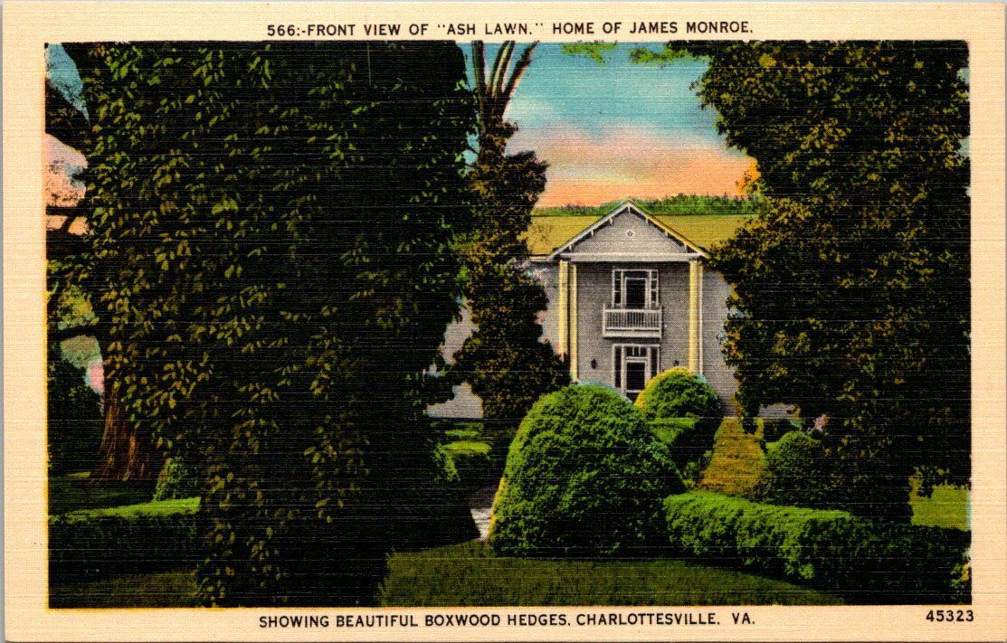 Virginia Charlottesville Front View Of Ash Lawn Home Of James Monroe ...