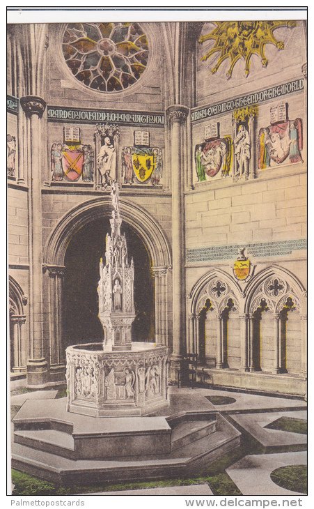 Hand Colored PC: Interior View, The Baptistry, Cathedral of St. John ...