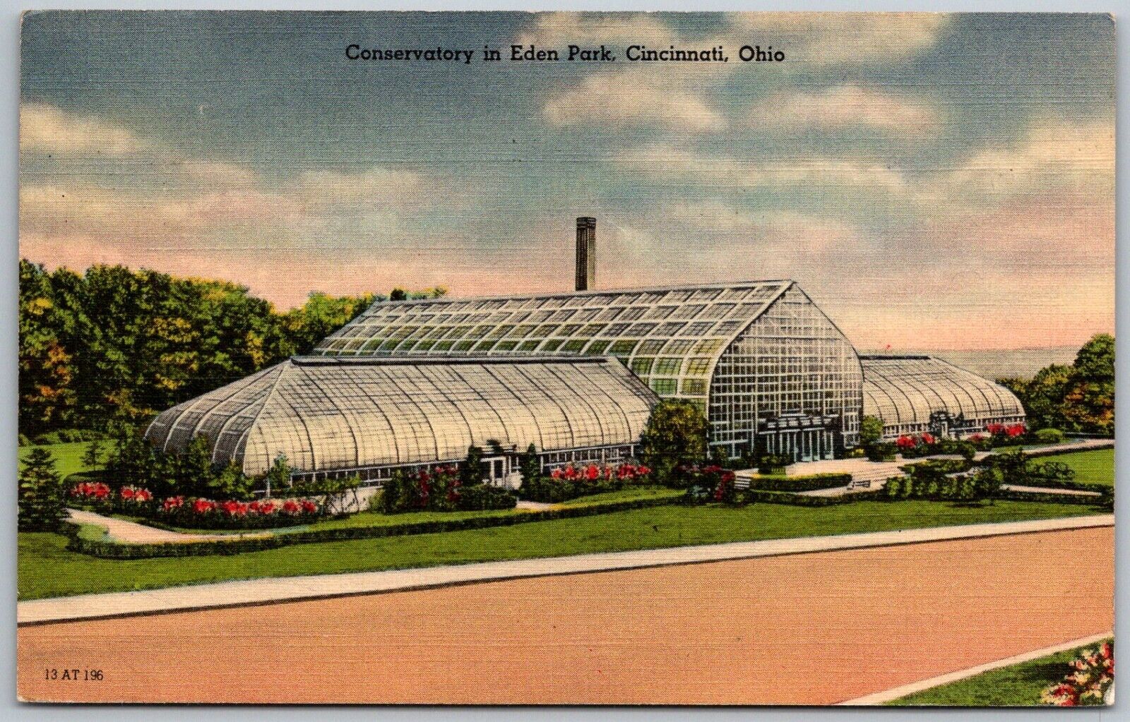 Cincinnati Ohio 1944 Postcard Conservatory In Eden Park by Kraemer Art ...