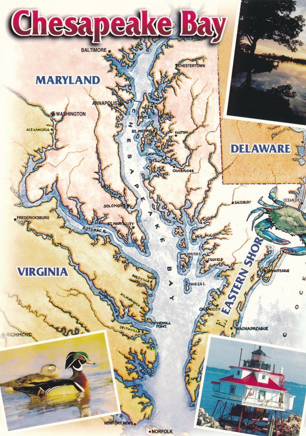 Map of Chesapeake Bay area of Maryland From Susquehanna River to ...