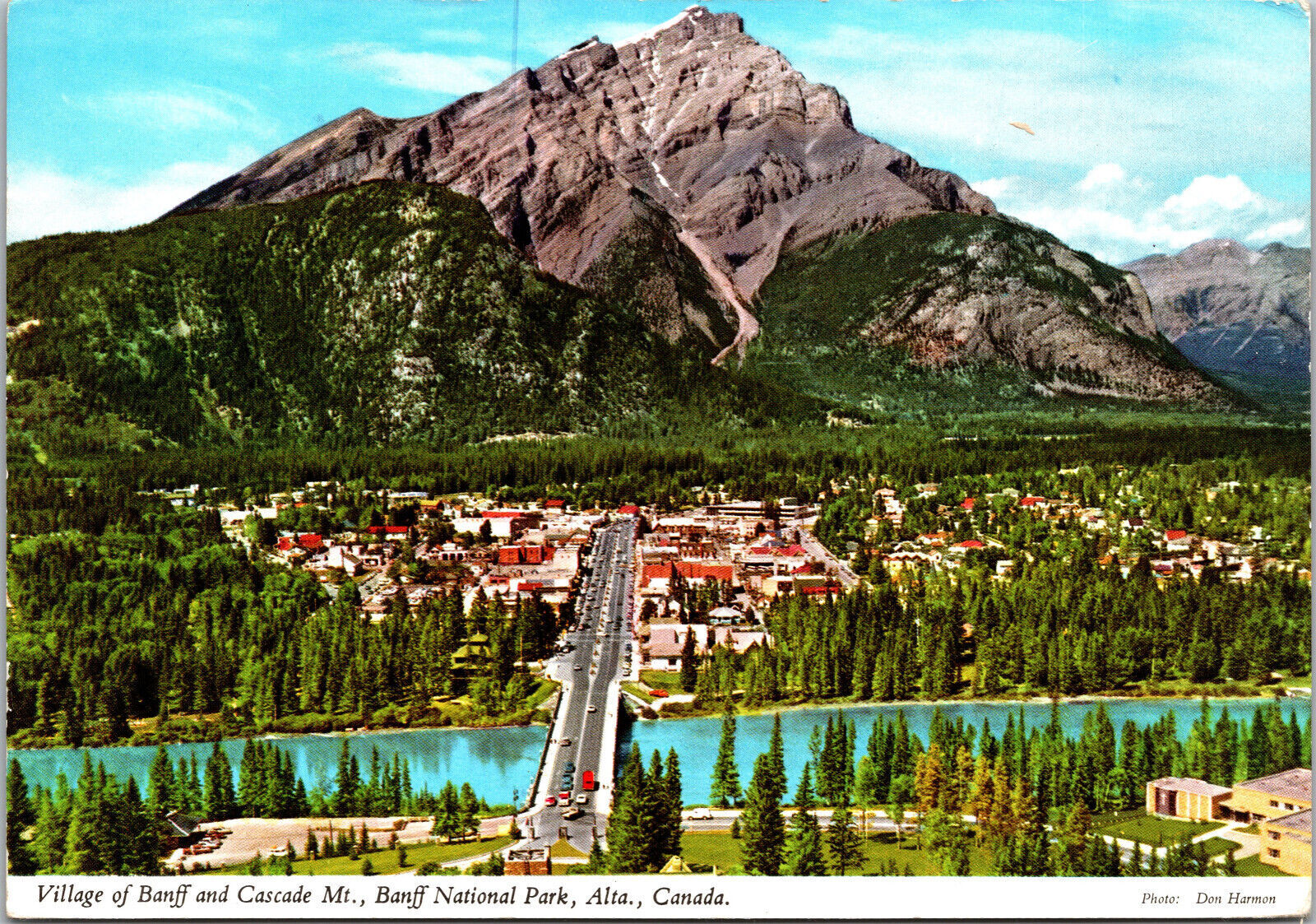 Village of Banff Cascade Mountain Alberta Posted 1972 Vintage Postcard ...