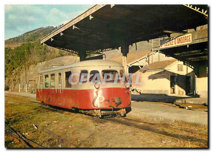 Postcard Modern CFD Lozere path metric railcar Billad in Sainte Cecile ...