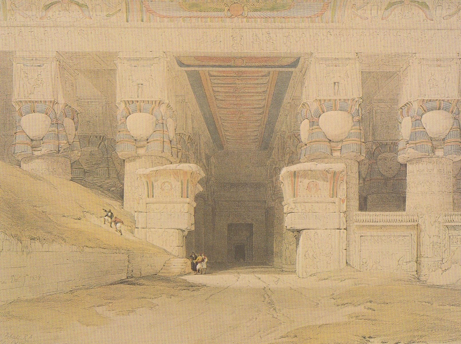 David Roberts Facade Of The Temple Of Hathor at Dendera Painting ...