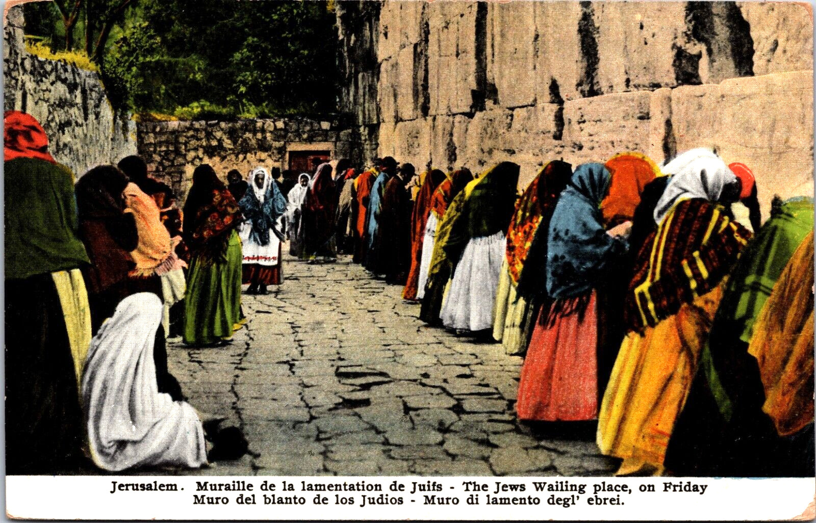 Israel Jerusalem The Jews Wailing Place on Friday Palestine Postcard ...
