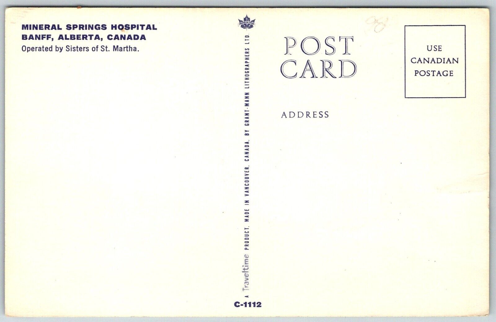 Banff Alberta Canada 1950s Postcard Mineral Springs Hospital | Canada ...