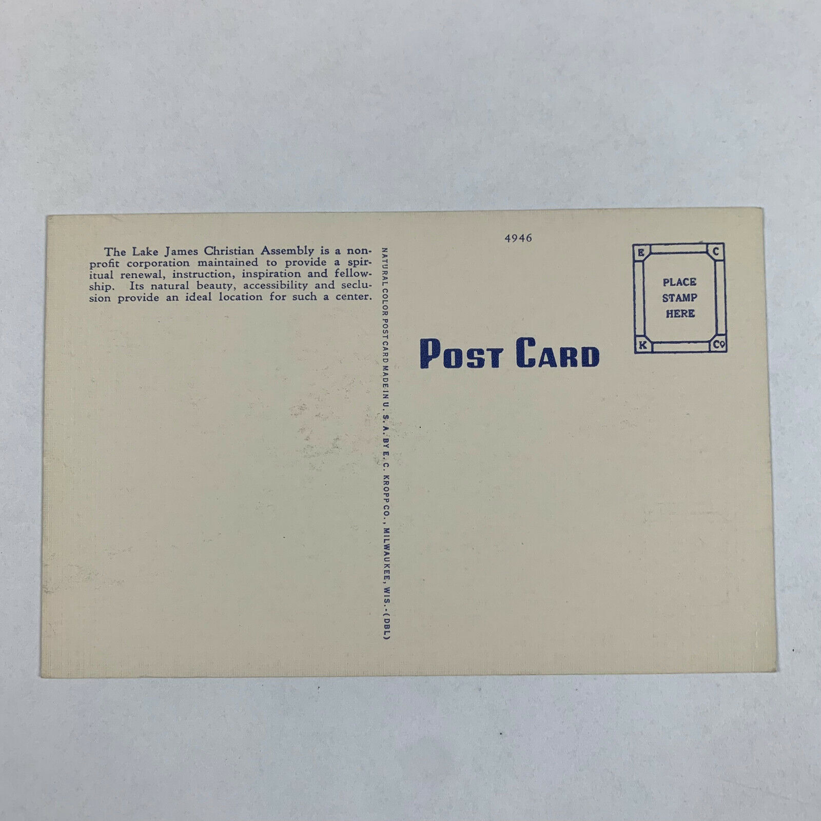 Postcard Indiana Angola IN Lake James Assembly Grounds Linen Unposted ...