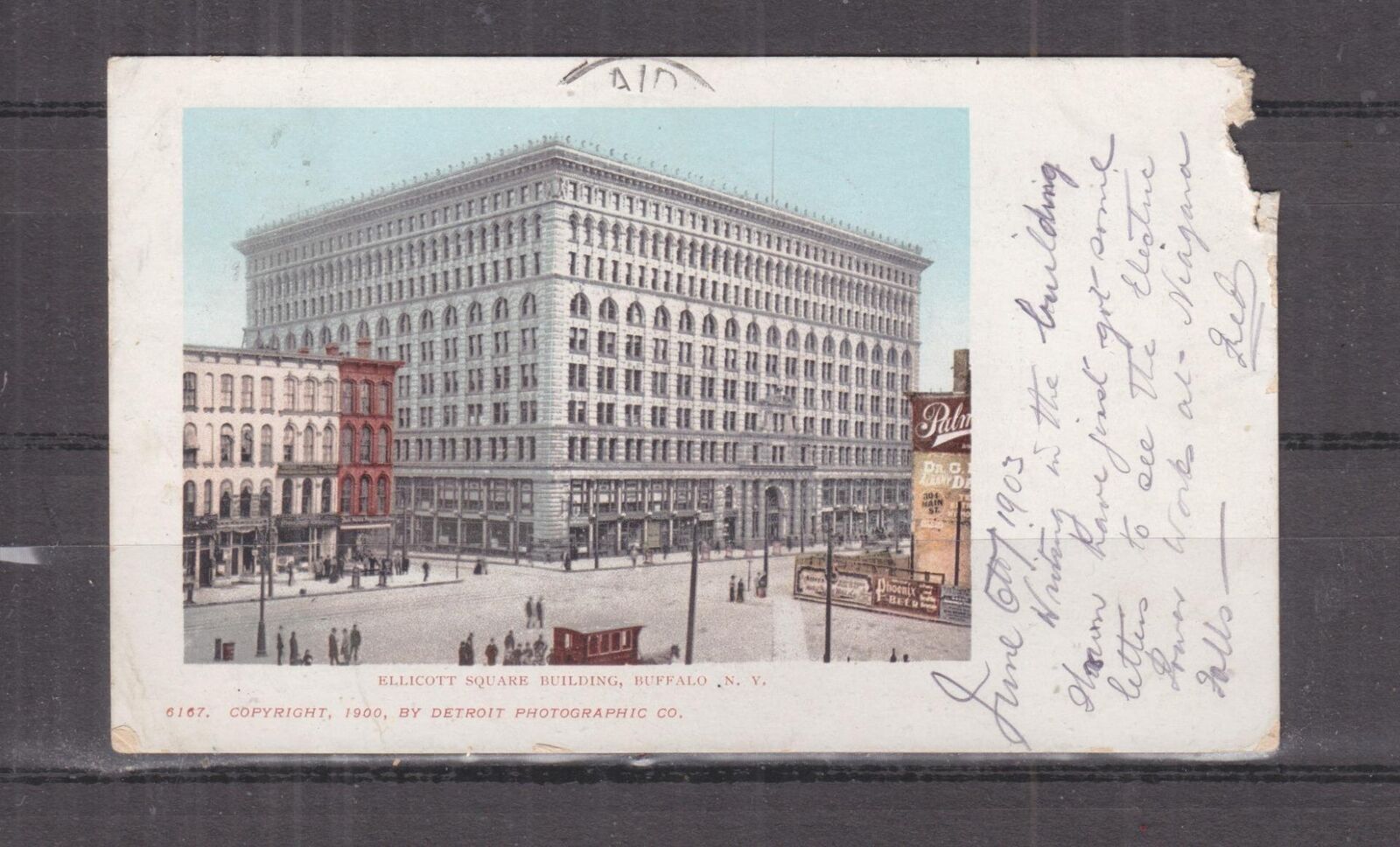BUFFALO, NEW YORK, ELLICOTT SQUARE BUILDING, 1903 ppc. to South ...