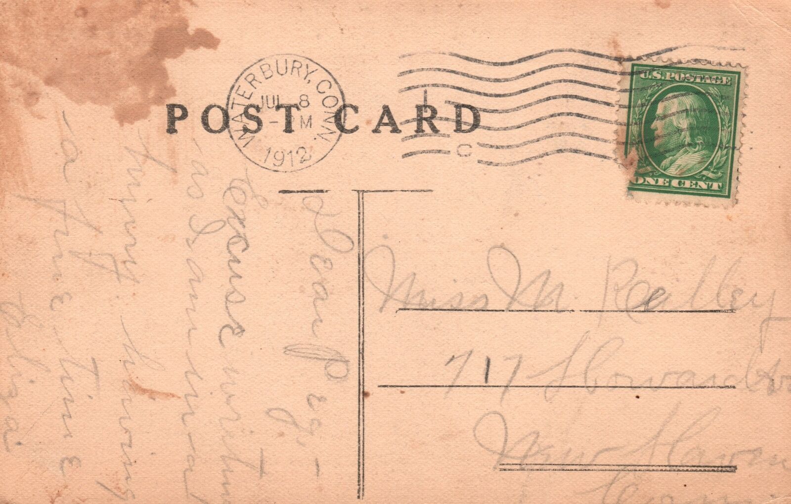 Vintage Postcard 1912 A Letter To A Friend Blue Print w/ Border White ...
