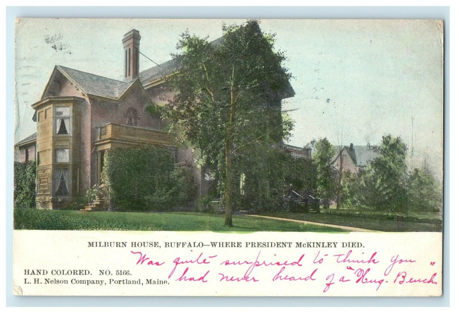 Milburn House Buffalo President McKinley Died New York NY Handcolored ...