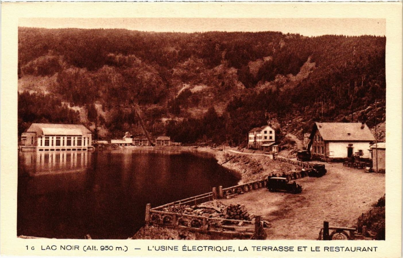 CPA AK Lac Noir - L'Usine Electrique - La Terrasse et le Restaurant ...