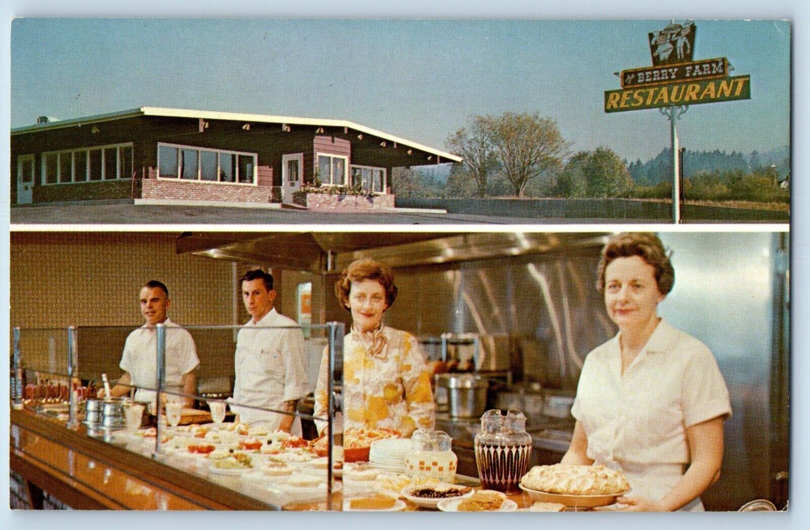 Portland Oregon OR Postcard Berry Farm Restaurant Multiview 1960 ...