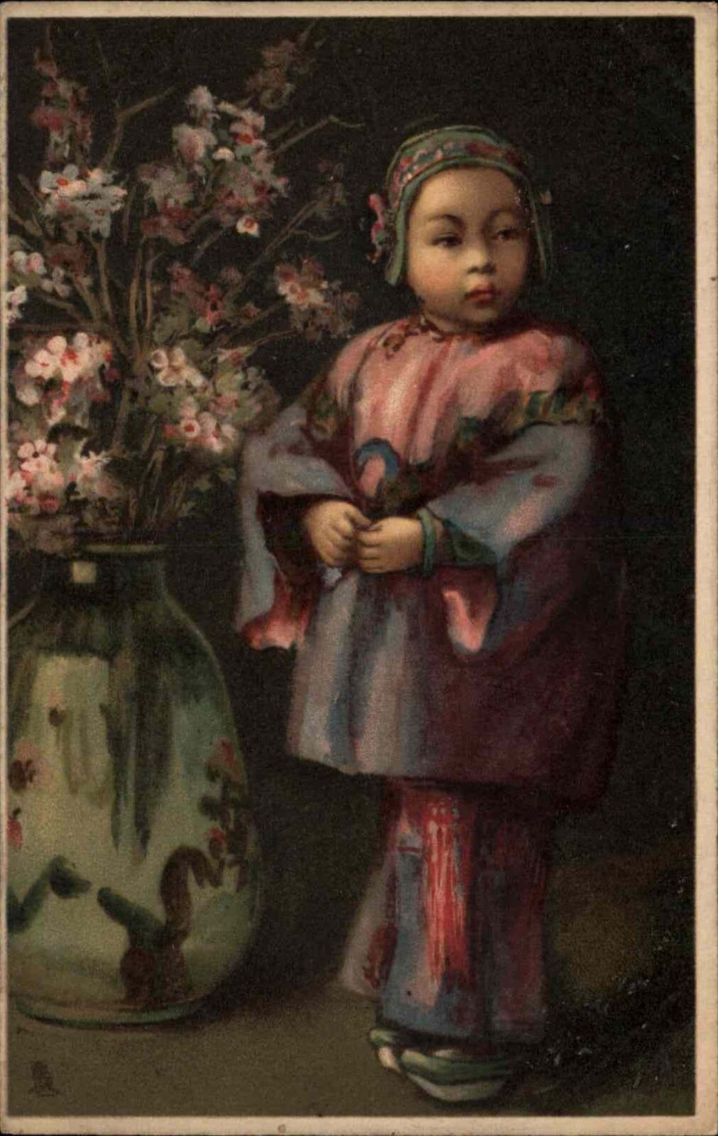 Antique Postcard TUCK"Art" Beautiful Asian child w Vase ASIAN ART ...