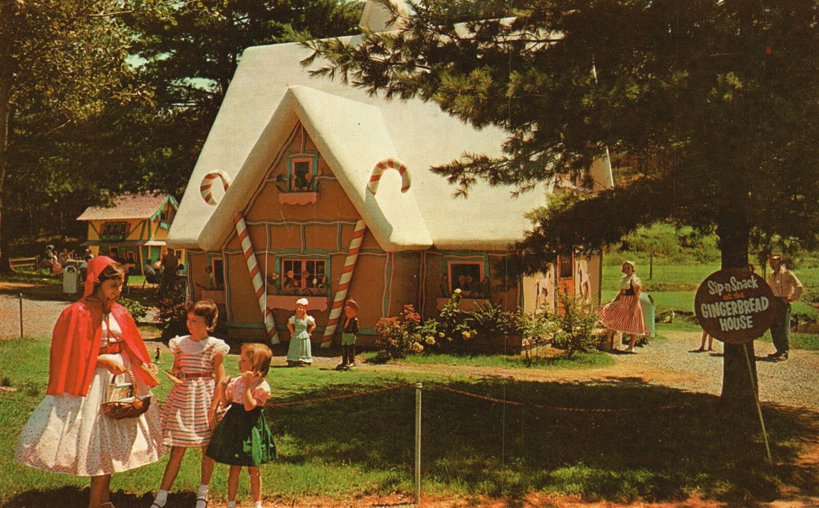 Vintage Postcard Red Riding Hood Gingerbread House Mother Goose Land ...
